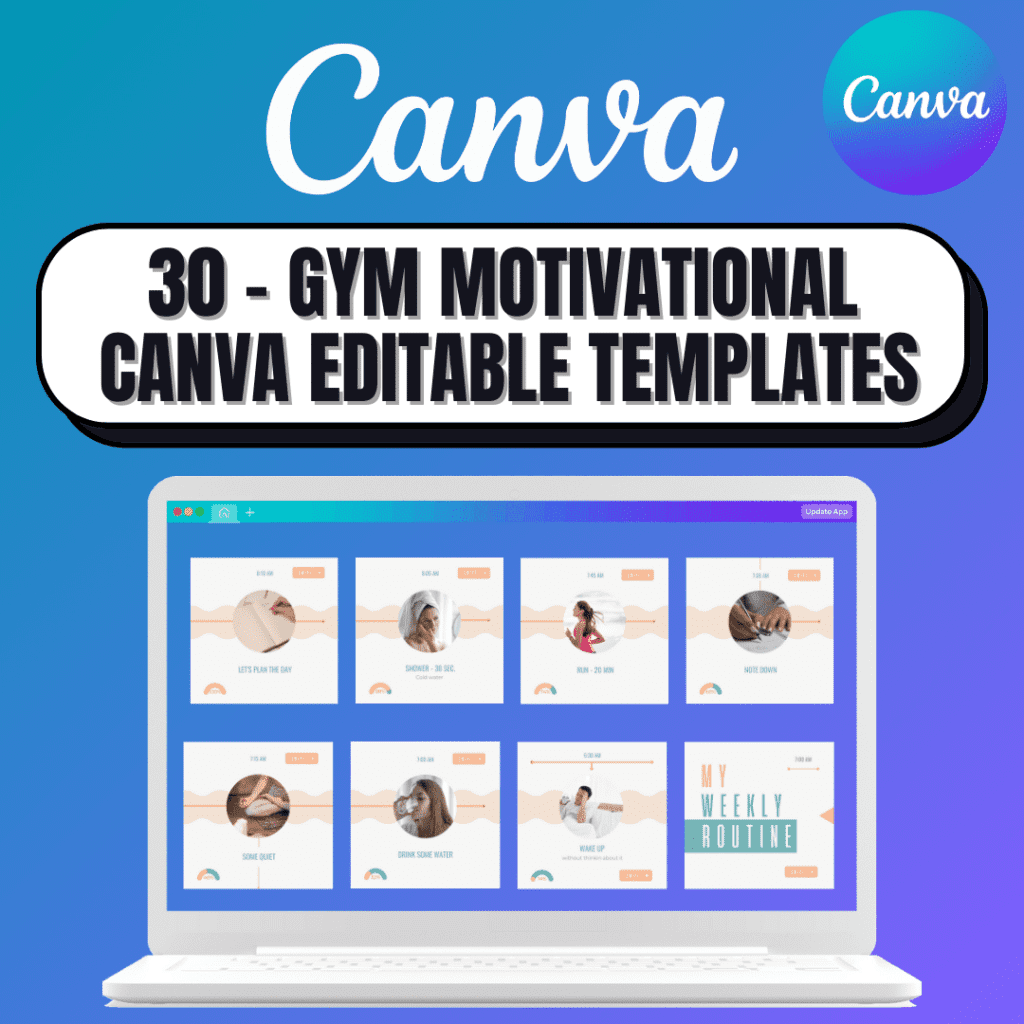 30 Gym Motivational Canva Editable Templates for Social Media – Templifyed
